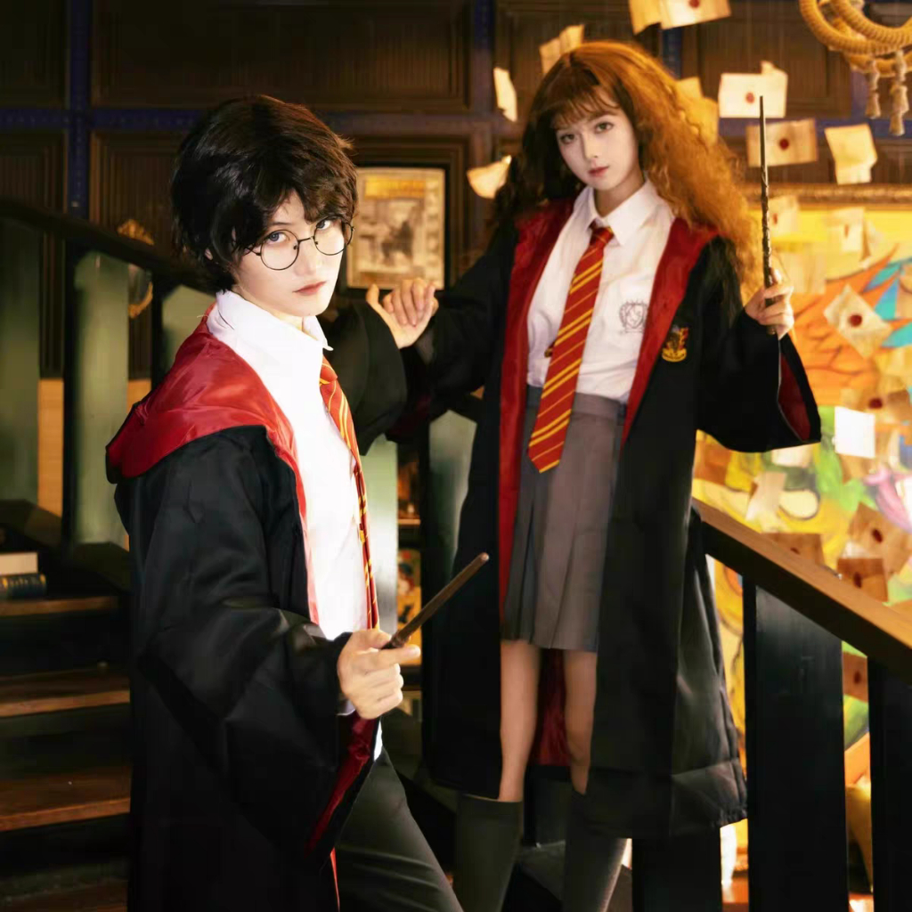 【24H ship】Gryffindor Costume Har Pot Cosplay Graduation Wizard Robe Hat ...