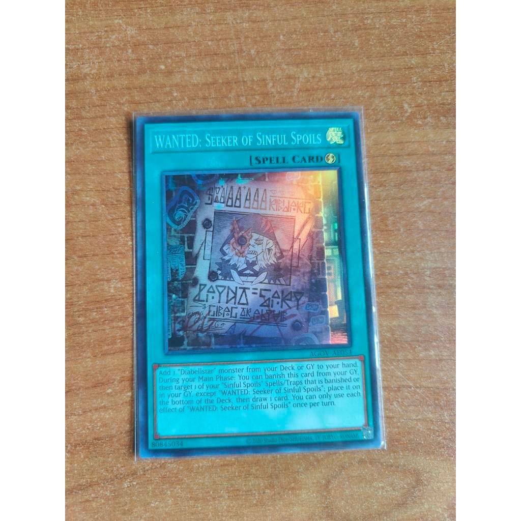 Yugioh : AGOV-JP054 AGOV-AE054 WANTED: Seeker of Sinful Spoils (R/SR/SCR/QSCR) | Shopee Philippines