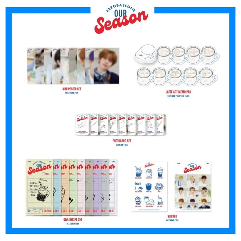 ZEROBASEONE ZB1 'OUR SEASON' SEASON'S SWEET GREETINGS 2025 MEMBER SET & INCLUSION OFFICIAL ...