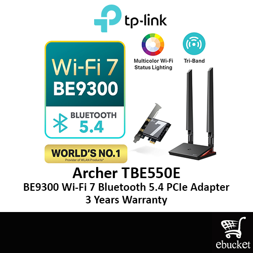 TP-Link Archer TBE550E BE9300 WIFI 7 Tri Band & Bluetooth 5.4 PCIe ...
