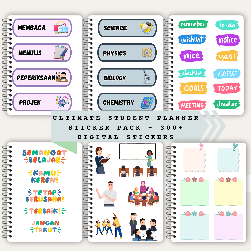 Ultimate Student Planner Sticker Pack – 300+ Pre-Cropped Digital ...