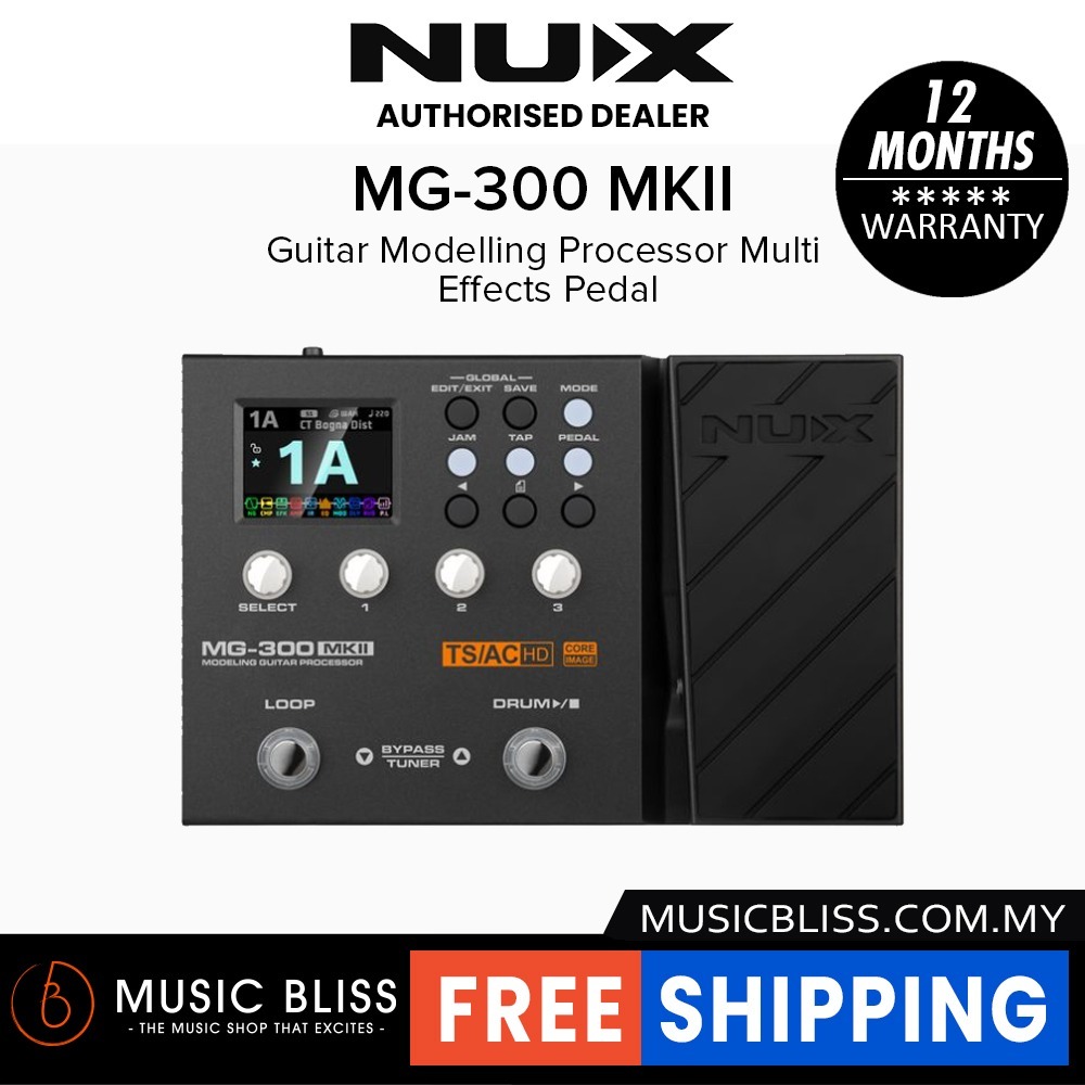 NUX MG300 / MG300 MKII Guitar Modelling Processor Multi Effects Pedal ...