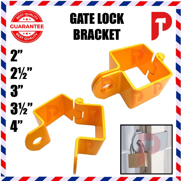 Yellow Metal Gate Lock Clamp Padlock Bracket Pintu Kunci Pagar (2 Inch ...