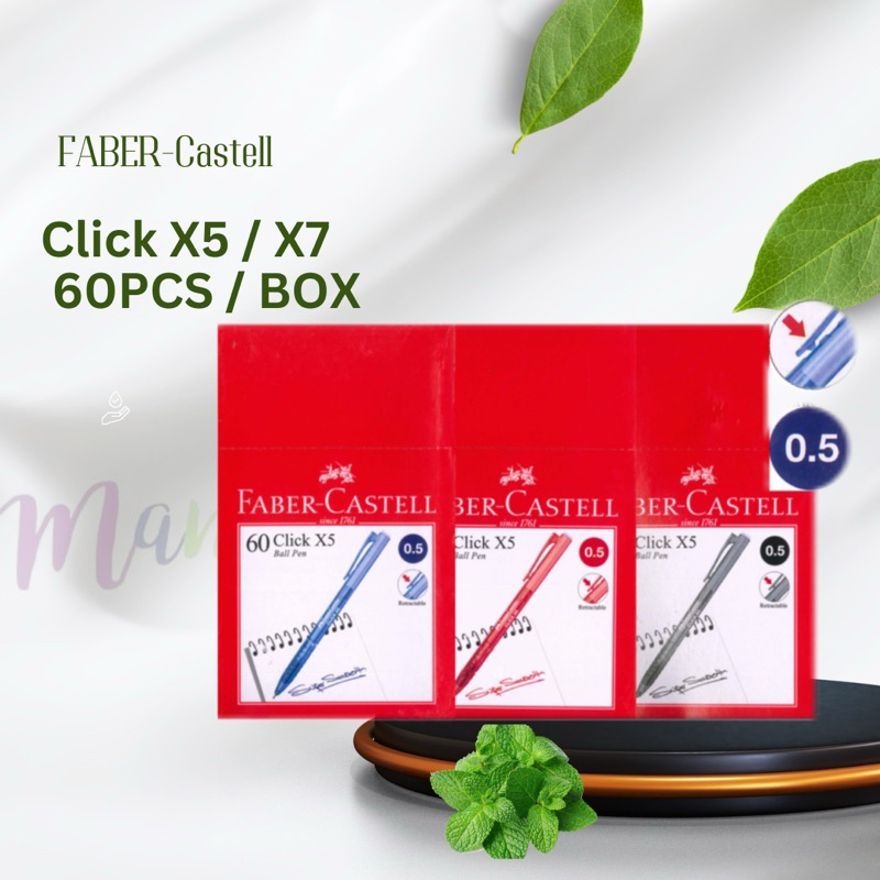 Faber-Castell Ball Pen Click X5 / X7 ( 60PCS/box ) Bundle Bulk 60PCS | Shopee Philippines