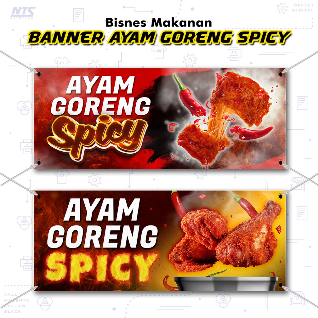 SPICY FRIED CHICKEN BANNERDesign - SHOP SUPPORTS STORE/S FOOD/S TENTAK ...