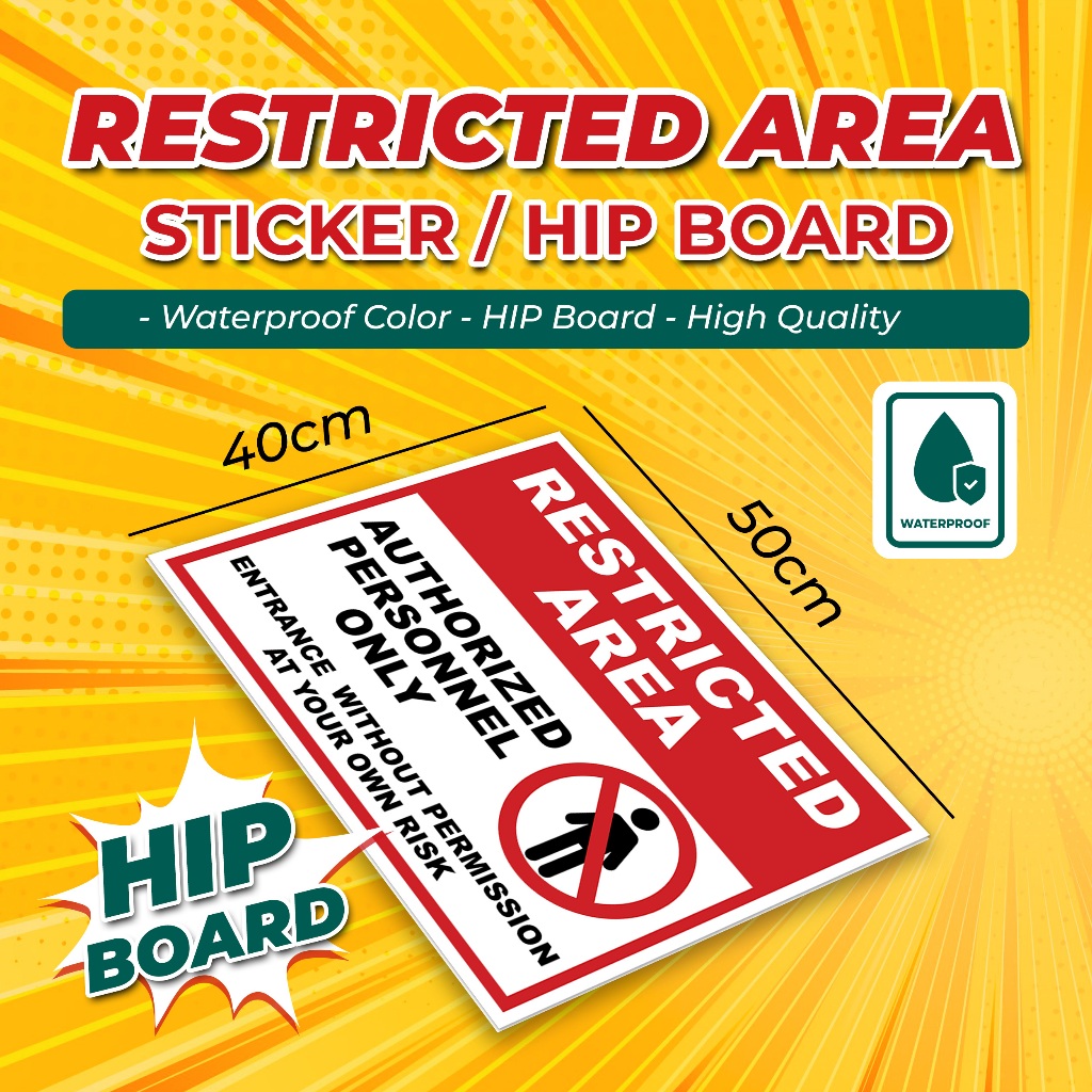 Kawasan Terhad / Restricted Area Signage | Shopee Philippines