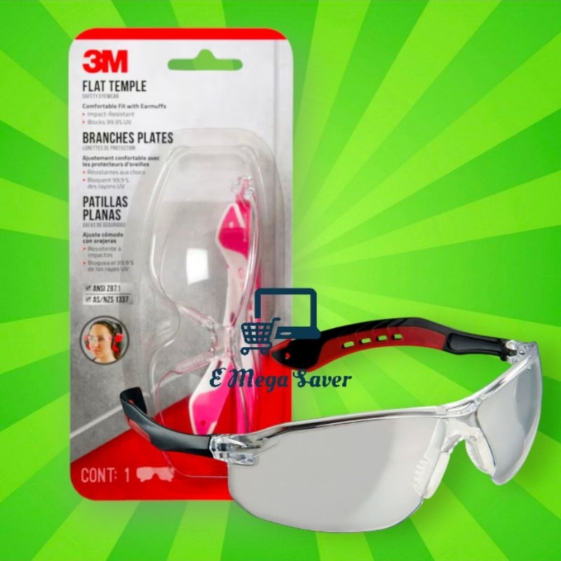 3M Flat Temple Safety Eyewear Clear | Shopee Philippines