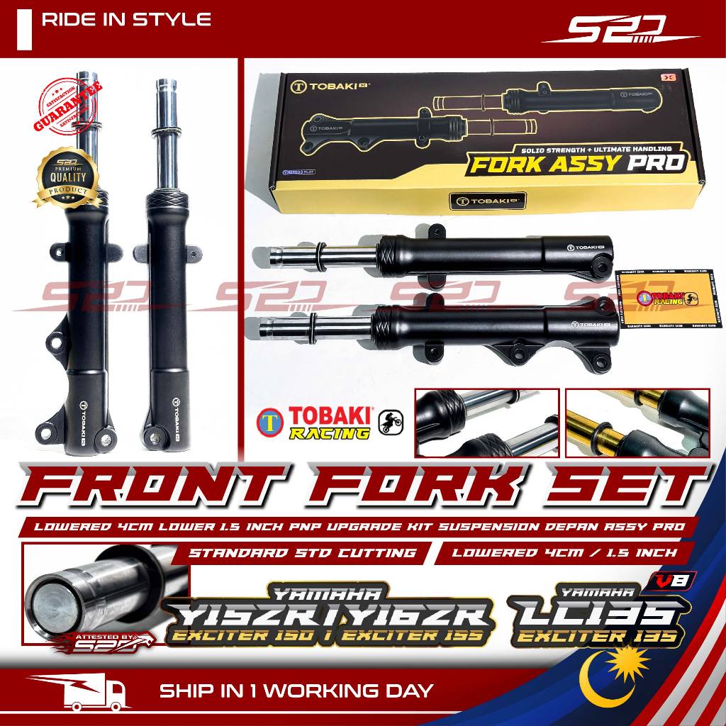 Front Fork Set TOBAKI LCV8 FI Y15 Y16 EXCITER 135 150 155 Lowered 4CM 1 ...