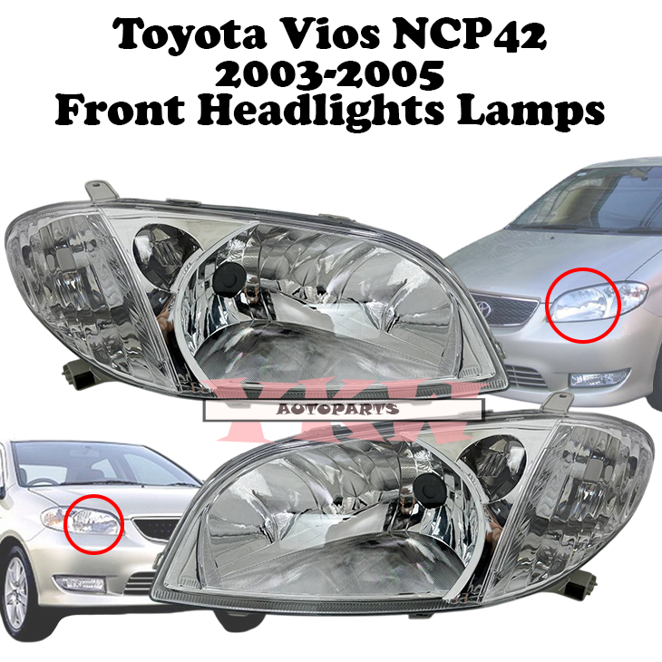 Toyota Vios NCP42 2003-2005 1st Gen Front Headlights Lamps Head Lamp ...