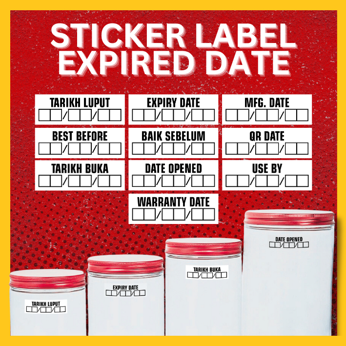 350pcs Sticker Label Tarikh Luput, Expiry Date, Baik Sebelum, Best Before, Tarikh Buka, Date ...
