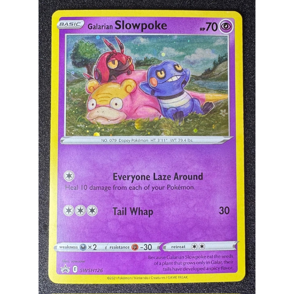 2021 Pokemon Swsh Black Star 126 Galarian Slowpoke-Holo Evolving Skies ...