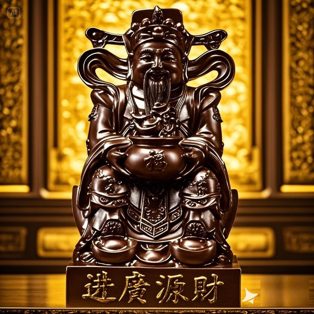 Money God 財神 开运15cm Money God present 財神爺 set home decration Feng shui ...