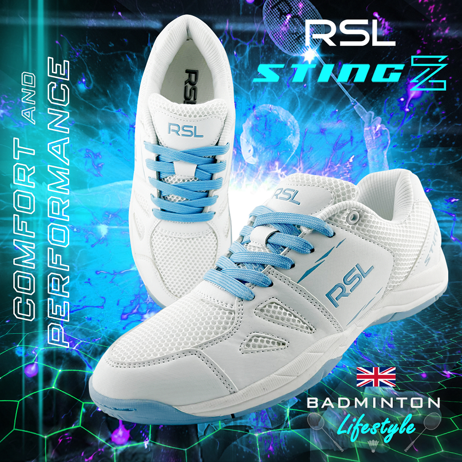 RSL STINGZ Badminton shoes White/Blue | Shopee Philippines