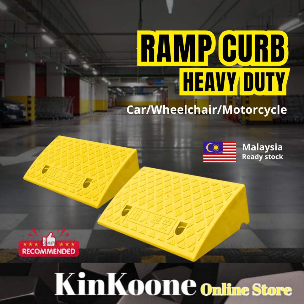 Heavy Duty Rubber Road Driveway Curb Ramp Kerb Wheelchair Car Bike ...