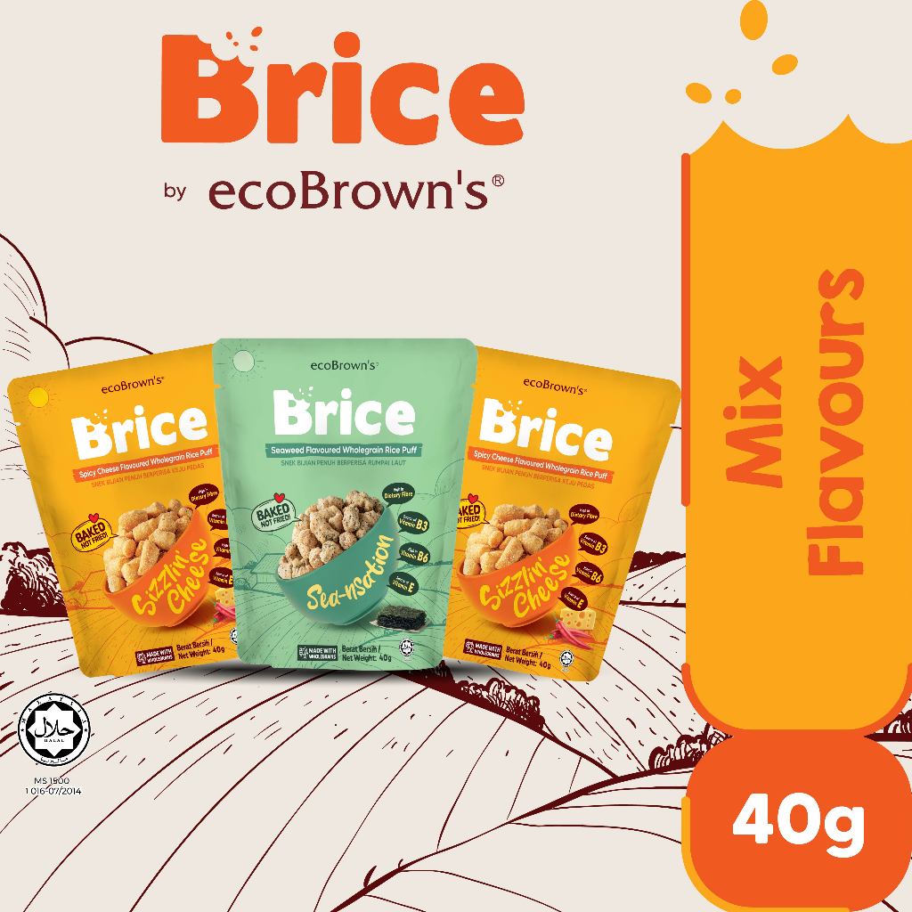 [Bundle of 3x40g] ecoBrown’s Brice Wholegrain Rice Puffs – 2 Spicy ...