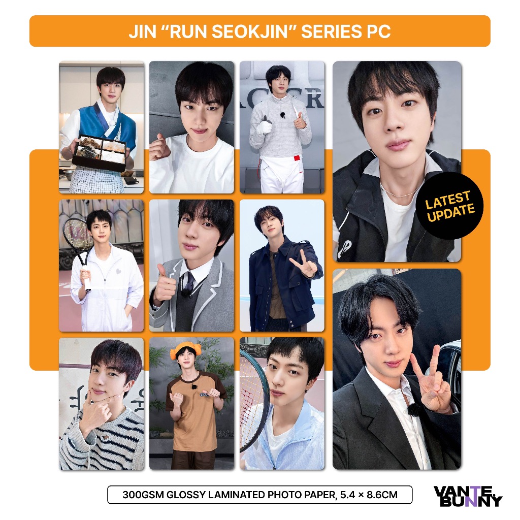 Jin Seokjin Run Jin Series Selca Selfie Photocards - Fanmade Photo Card ...