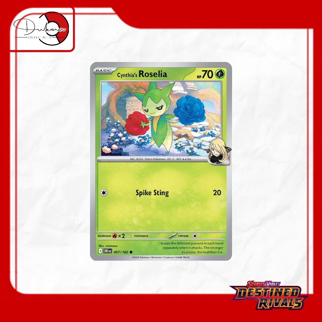 Cynthia's Roselia - 007/182 - Common [Pokémon TCG : Scarlet & Violet: Destined Rivals SV10 ...