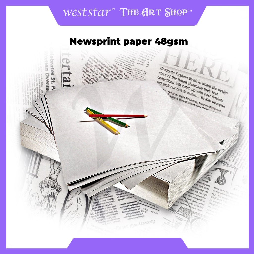 [WESTSTAR] Newsprint paper (Part 1 of 2) A4 to A3 - 48gsm | Shopee ...