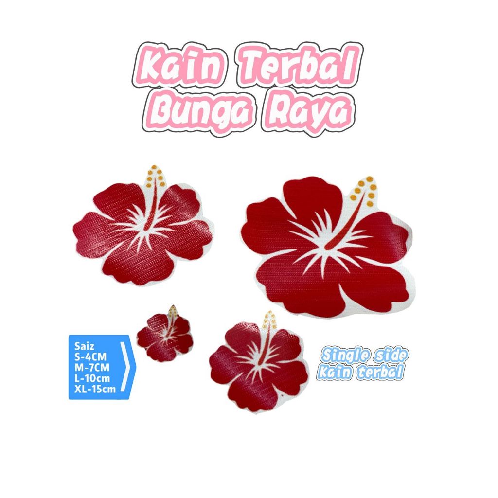 Thick Bunga Raya Fabric Paste Wall / Bunga Raya Decoration Merdeka Love ...