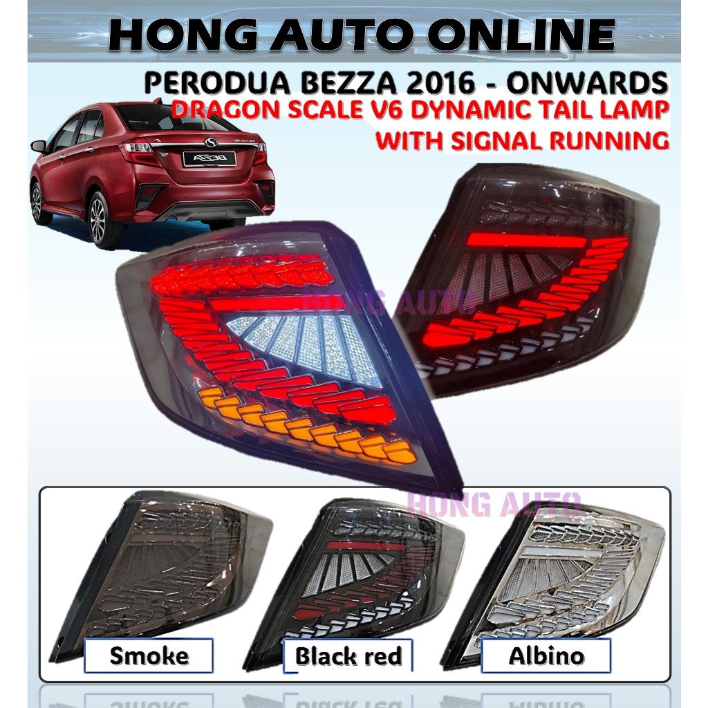 Perodua Bezza 2016 - 2025 Version 4 Dragon Scale Design Dynamic Tail ...