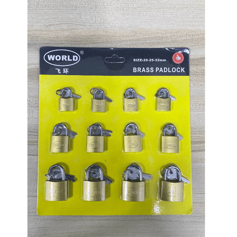 WORLD BRASS PADLOCK WITH 3 SIZE - 20,25,32 MM | Shopee Philippines