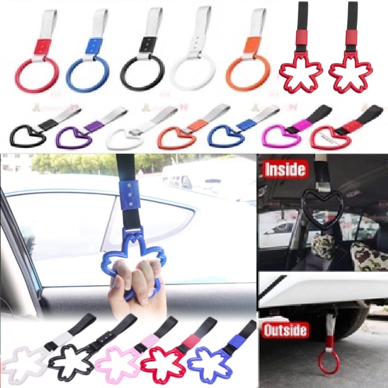 Universal JDM Car Towing Belt Strap Tsurikawa Handle Hand Strap Ring ...