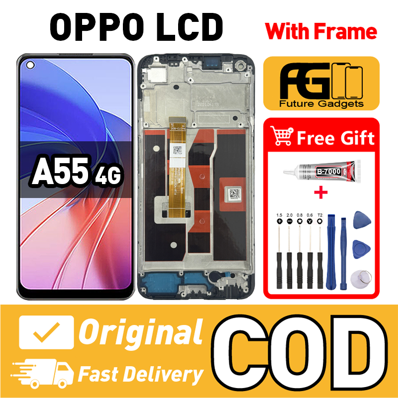 LCD with FRAME for OPPO A55 4G Compatible For LCD Skrin Touch Screen ...