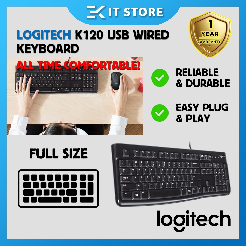 Logitech K120 / MK100 USB Wired Full Sized Keyboard / Keyboard and ...