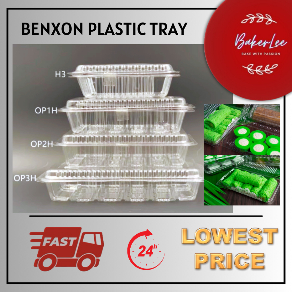 [100PCS] 1H/2H/3H/H3 BENXON PLASTIC FOOD CLAMSHELL NO LOCK / BEKAS KUIH ...
