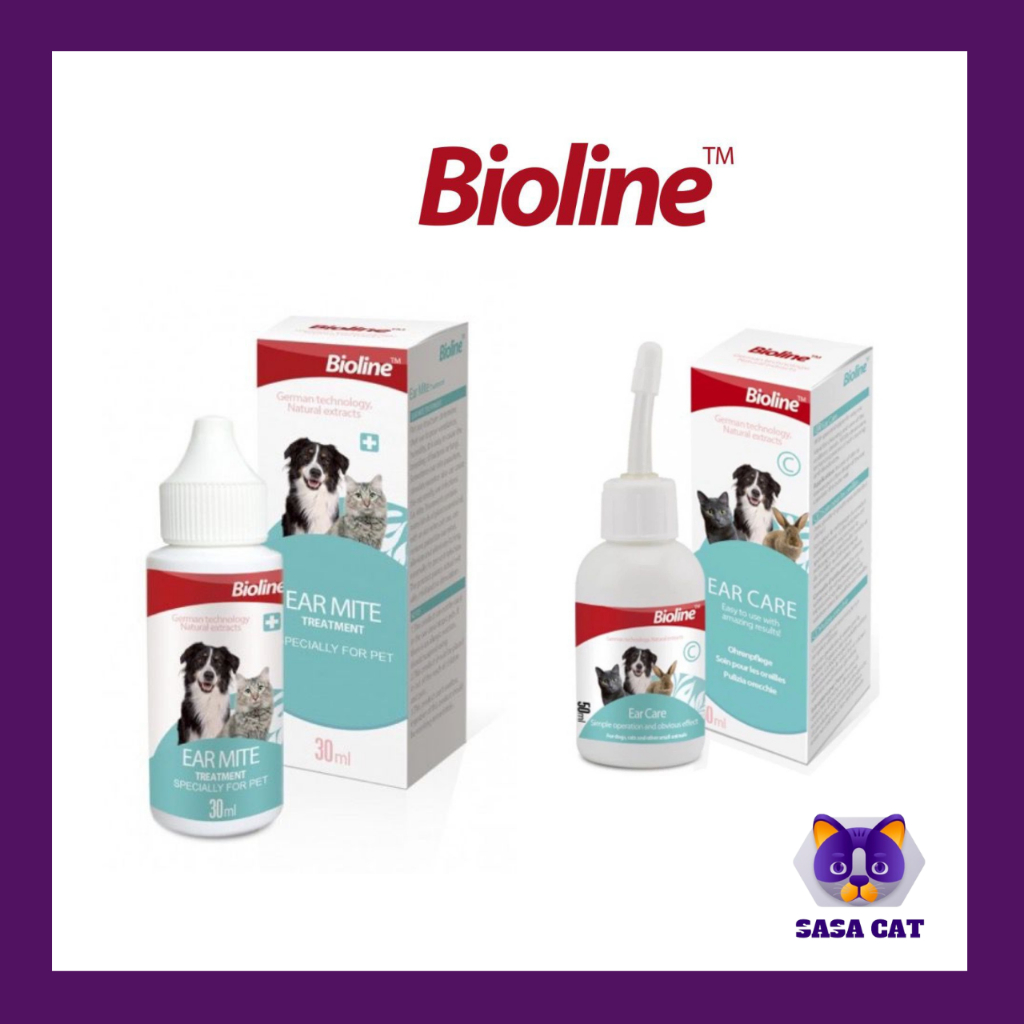 Bioline Pet Ear Care Ear Mites Treatment Cat & Dog Ear Drops Ear ...