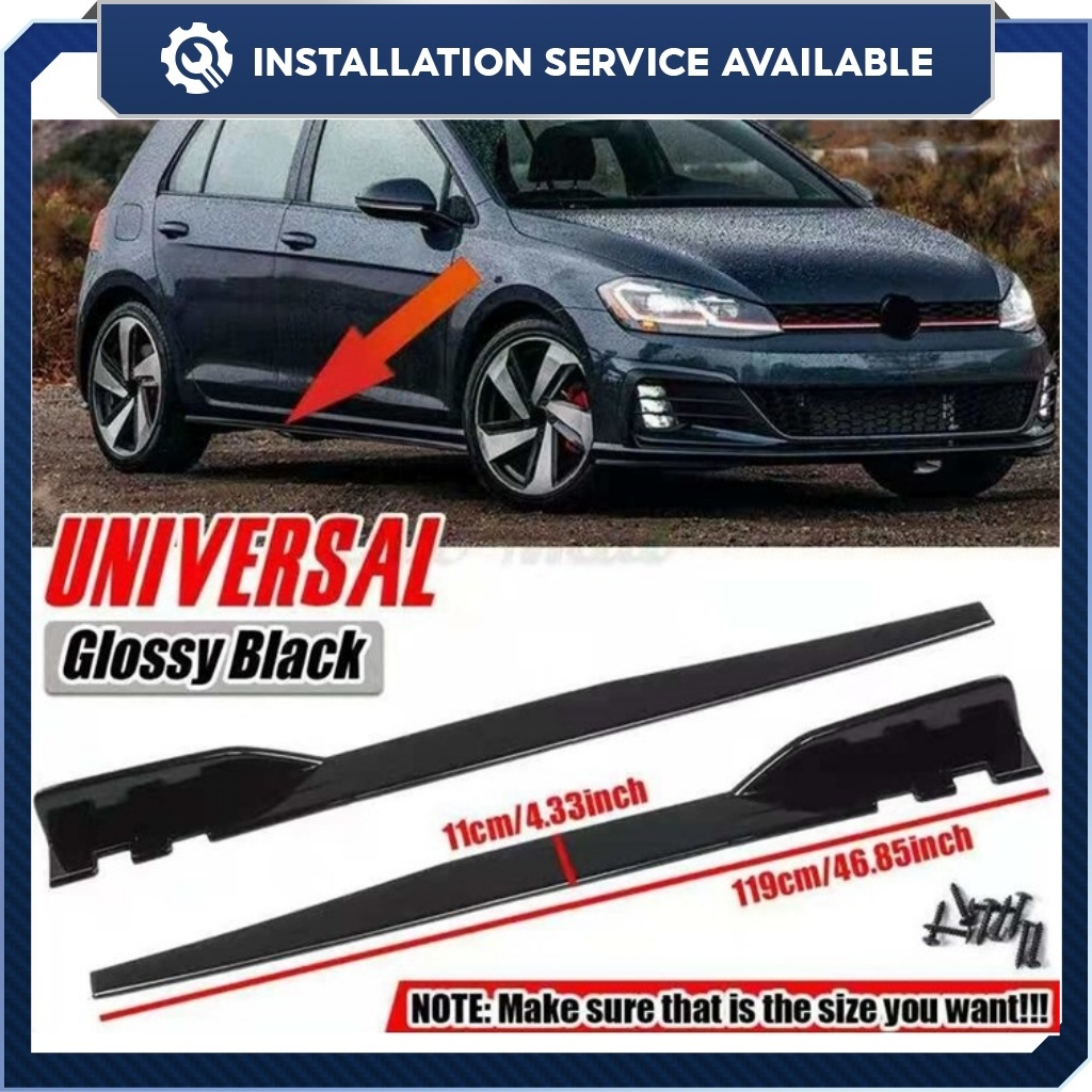 Car Universal Black Side Skirt Diffuser 120CM 86cm 45cm (Installation ...