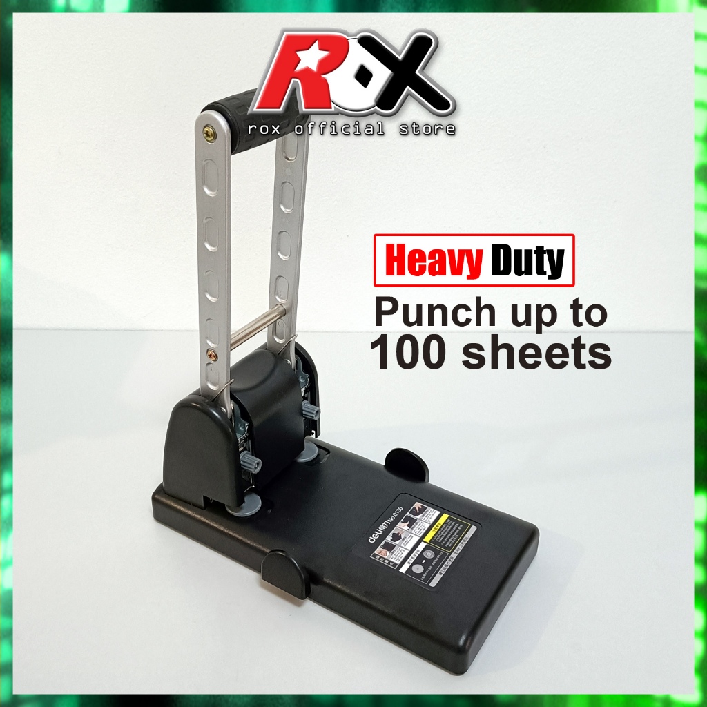 Deli 2-Hole Heavy Duty Punch (6mm x 80mm) 100 Sheets | Shopee Philippines