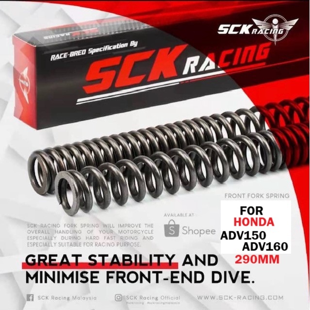 SCK RACING ADV150 ADV160 ADV 150 160 Fork Spring Set-(2pcs) +-Tention ...