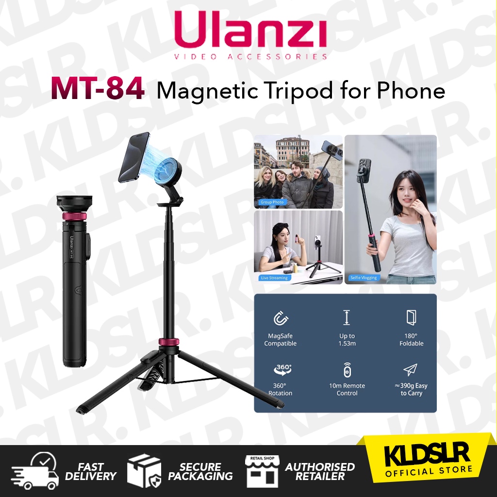 Ulanzi MT-84 Phone Tripod 61" Magnetic Selfie Stick Phone Tripod with ...