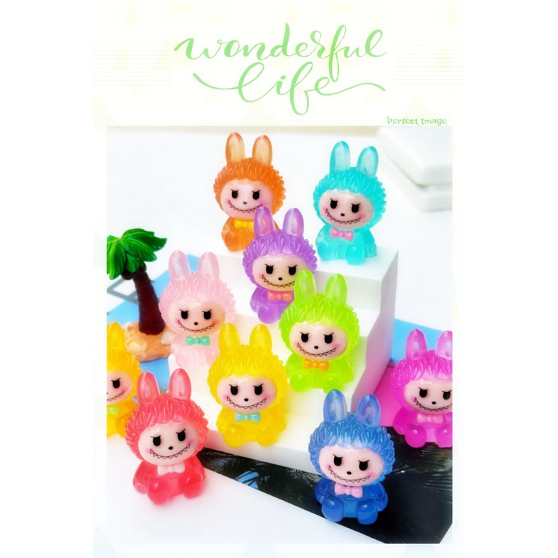 Luminous Resin LABUBU Set (10 Colors) Fluorescent LABUBU Full Set (10 ...