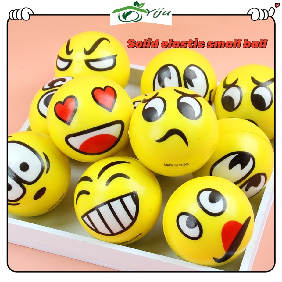 6.3cm Smiley Emoji Exercise Soft Elastic Squuze Stress Reliever Ball ...