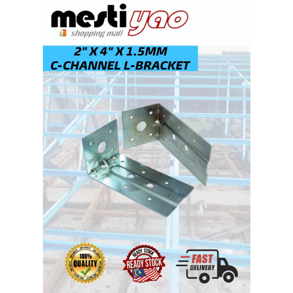 2" x 4" x 1.5MM Galvanized Iron (GI) L Bracket / Bumbung / Bracket Besi ...