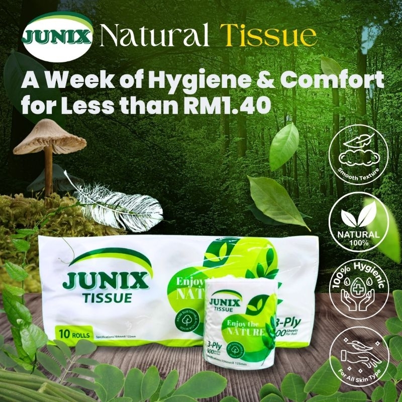 3-PLY JUNIX NEW PACKAGING • AS SOFT AS COTTON • TOILET ROLLS Bathroom ...