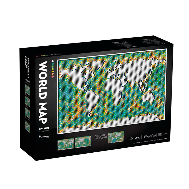Lepin World Map Building Block Bricks Art Piece Frame Compatible Set ...