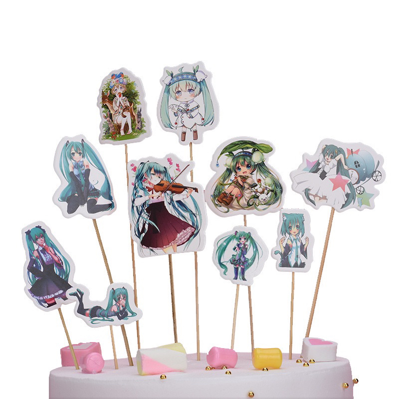 Imochi Hatsune Miku Paper Card cake Plug-In Miku cake topper | Shopee ...