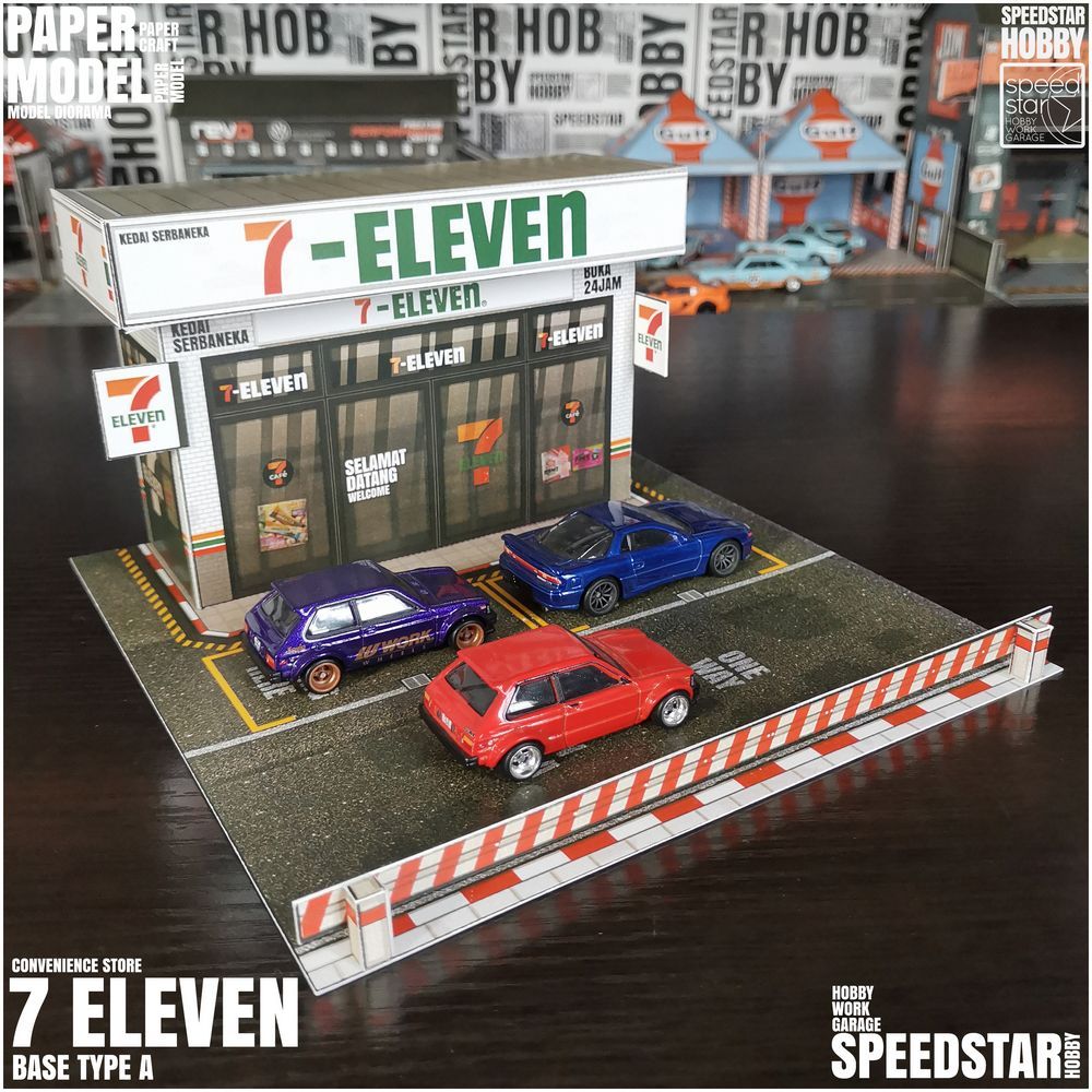 1:64 7 Eleven Base A1 - Diorama Paper Model Speedstar hobby | Shopee ...