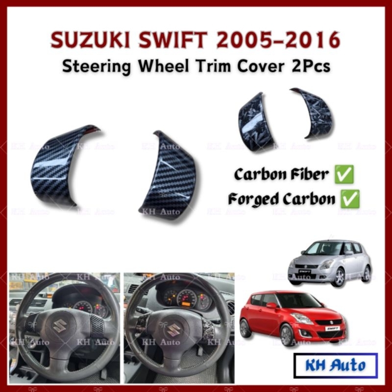 Suzuki Swift 2005-2016 Steering Wheel Trim Cover Carbon Garnish ...