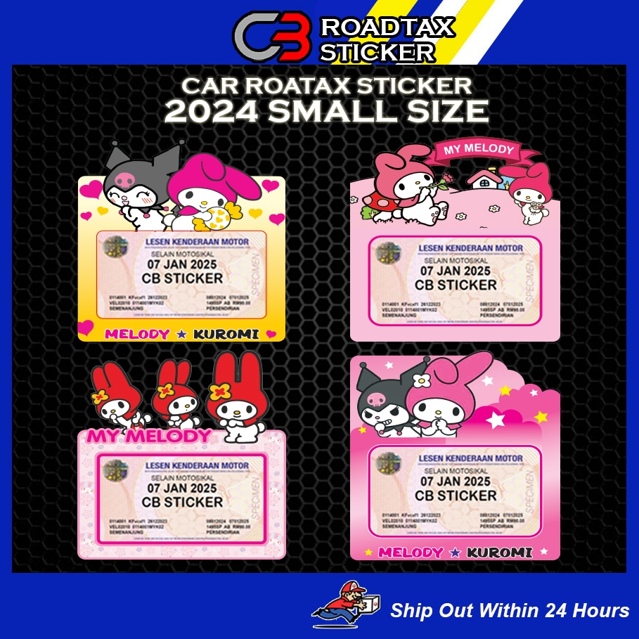 My Melody Kuroni Melody Car Roadtax Sticker / RS14 | Shopee Philippines