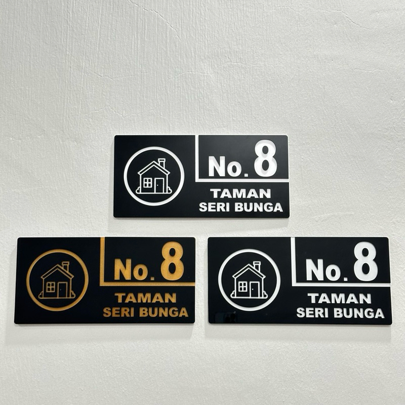 Custom Made Number Plate Rumah Aryclic 5MM modern House Plate Alamat ...