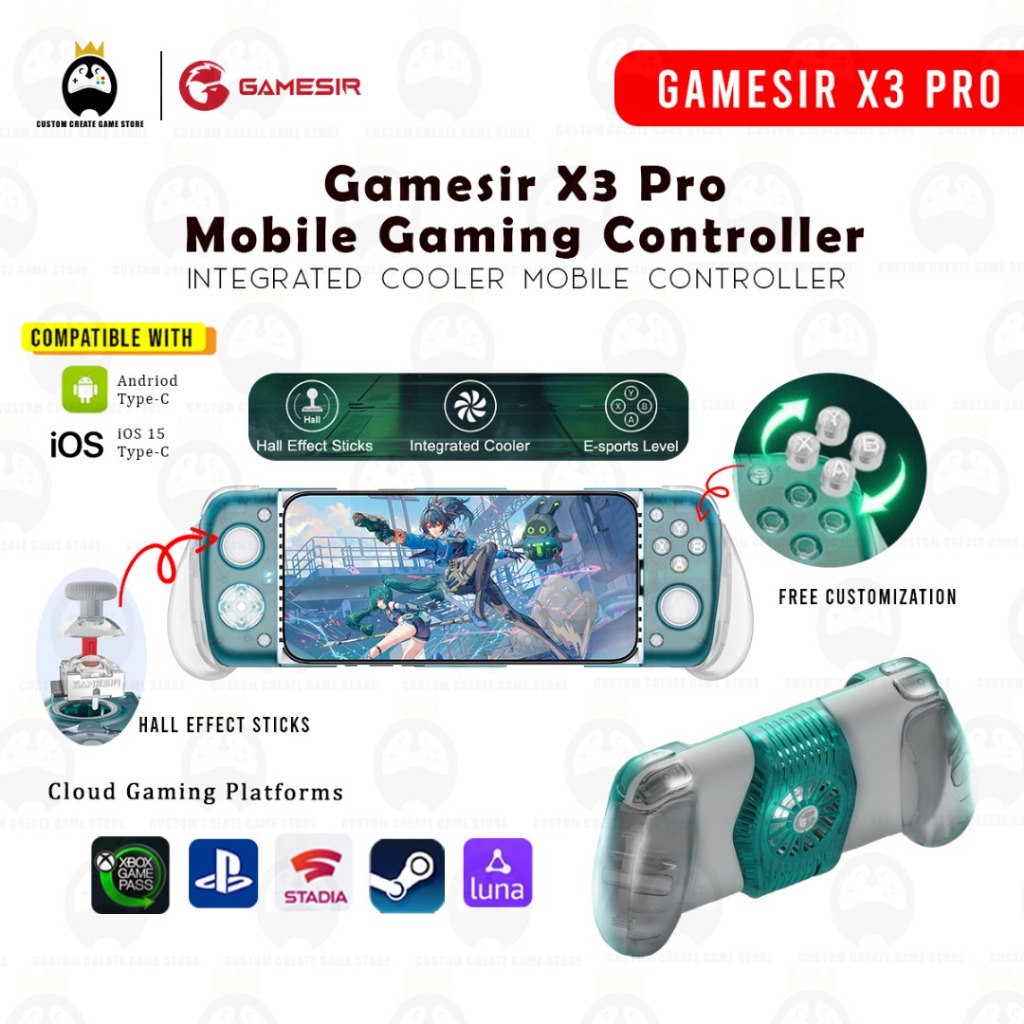 Gamesir X3 Pro Mobile Gaming Controller Android Phone Gamepad iPhone 15 ...