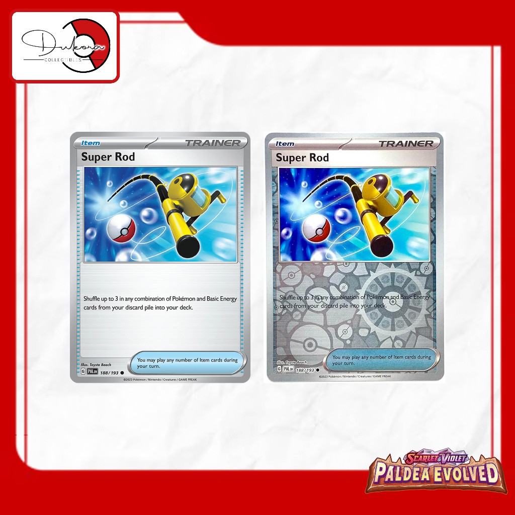 Super Rod Common/Reverse Holo - 188/193 - Trainer [Pokémon TCG : Paldea ...
