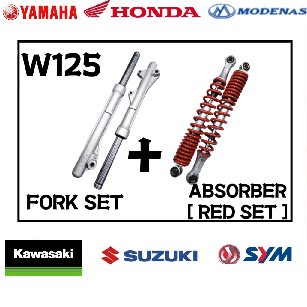 FANTASY0930 COMBO SET WAVE125 DISC FRONT FORK & ABSORBER RED HEAVY DUTY ...