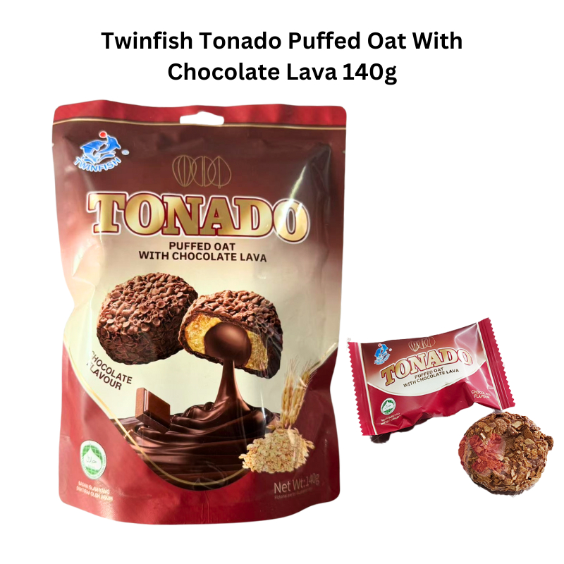 *Halal* Twinfish Tonado Puffed Oat With Chocolate Lava 140g | Shopee ...