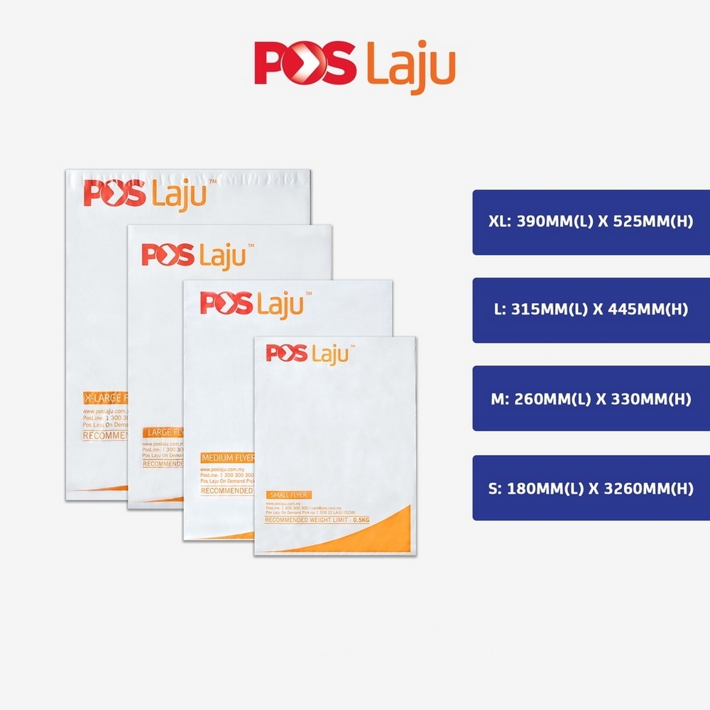 Poslaju Shipping Flyers Courier Bag (50 pcs per pack) | Shopee Philippines