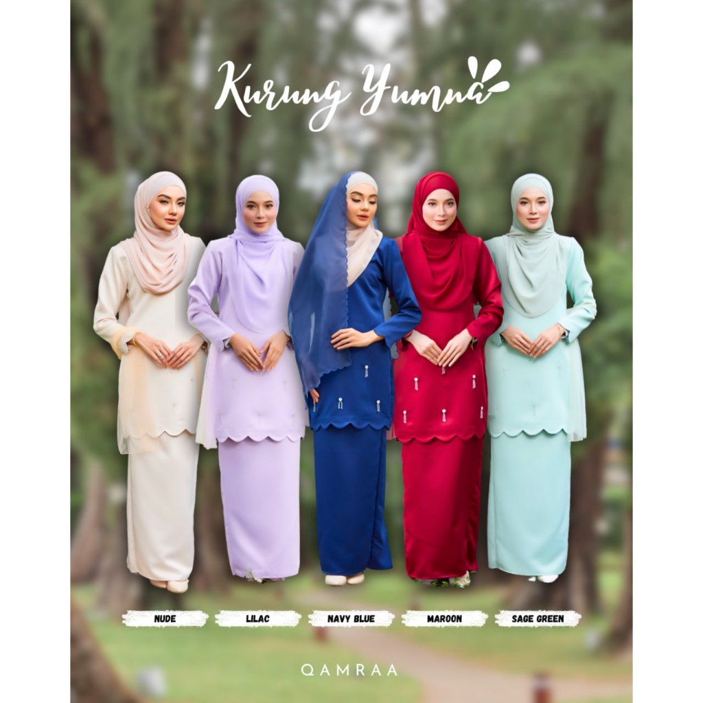 Kurung Yumna Qaya by Qamraa Scallop Raya Beads Kurung Daily Basic ...